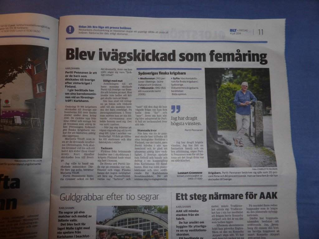 Blekinge Läns Tidning 4 juli 2014 – Ateljé Titoff